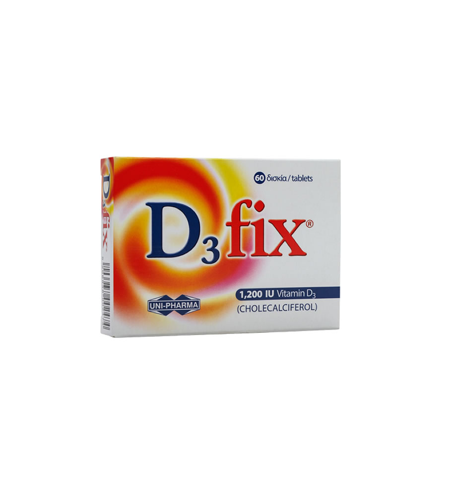 Uni-Pharma D3 Fix 1200 IU Vitamin D3, 60caps | z-pharm