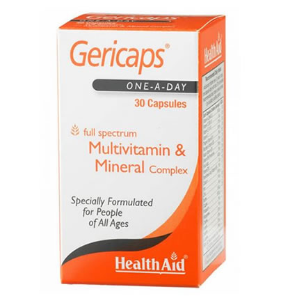 Health Aid Gericaps Active Multivitamins Ginseng & Ginkgo Biloba 30 ...